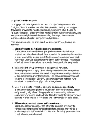 Supply Chain Management Meaning and Principles | DOCX