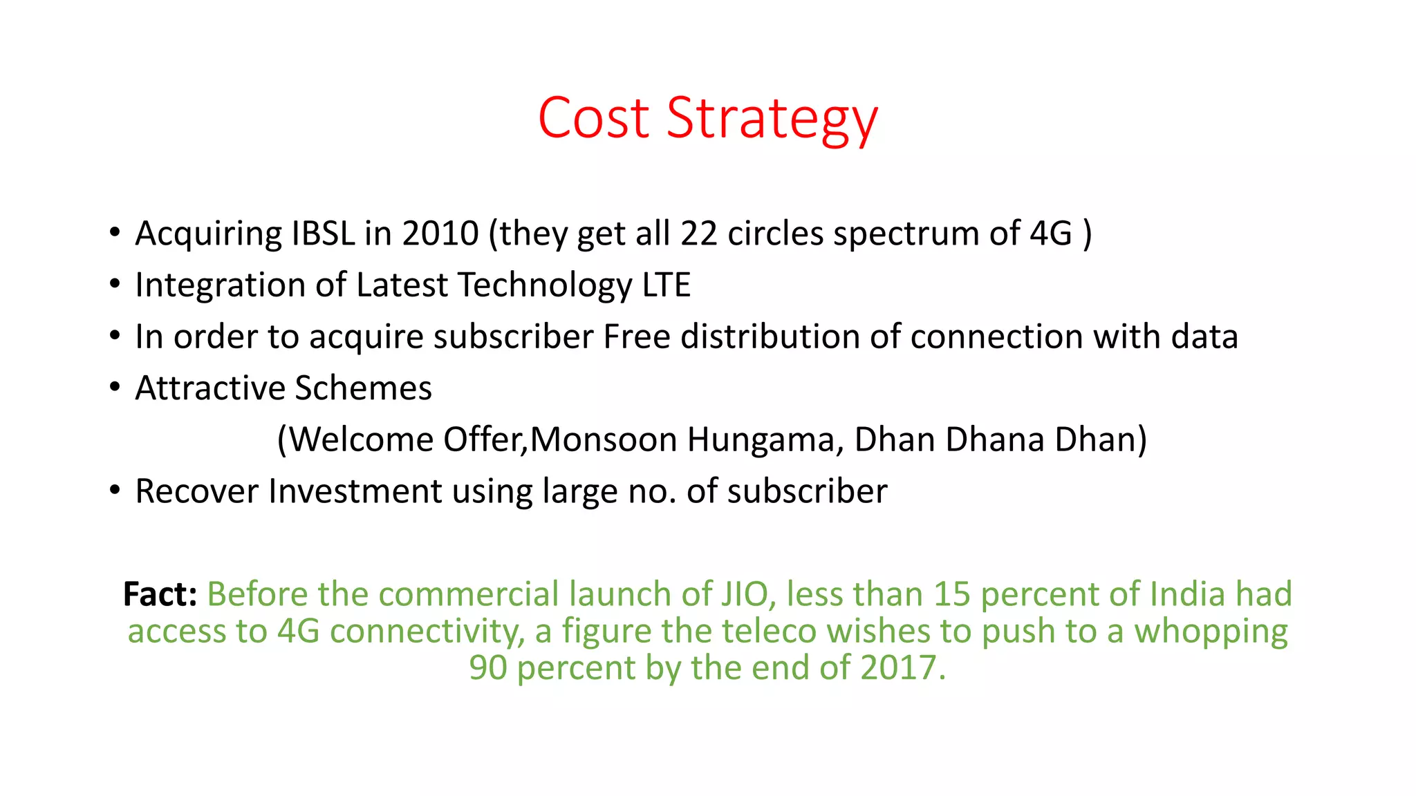 Stratedgy Cost Management - JIO | PPTX | Computer Networking | Computing