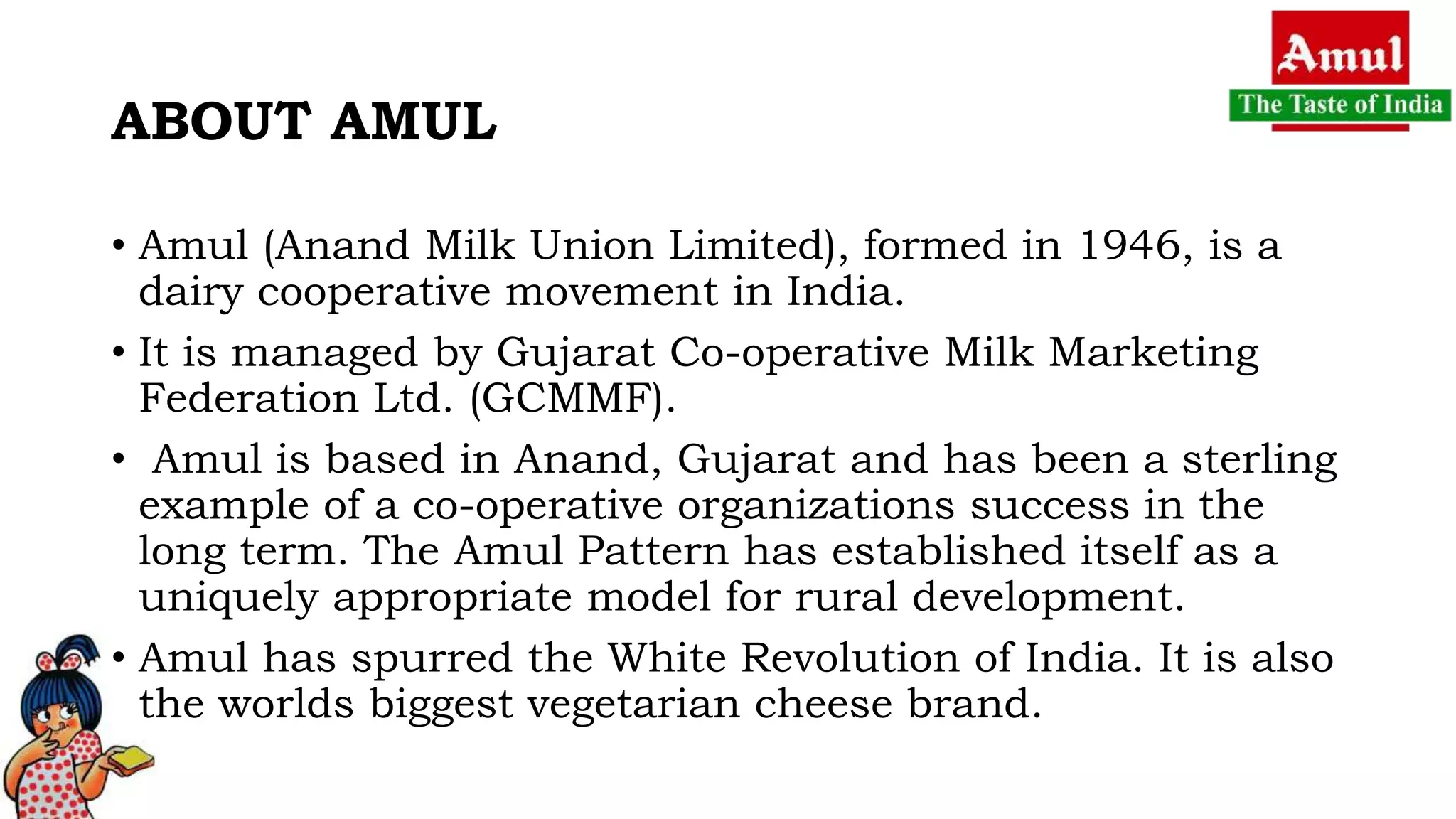 SALES AND CHANNEL MANAGEMENT OF AMUL | PPTX