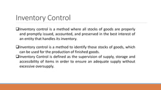 Scm inventory controls | PPT