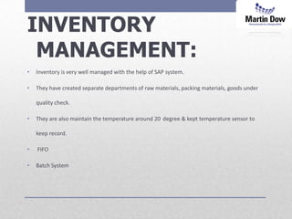 Supply chain process of Martin Dow Limited | PPTX | Manufacturing ...