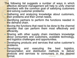 Supply Chain Management, Demand and Customer Service | PPTX