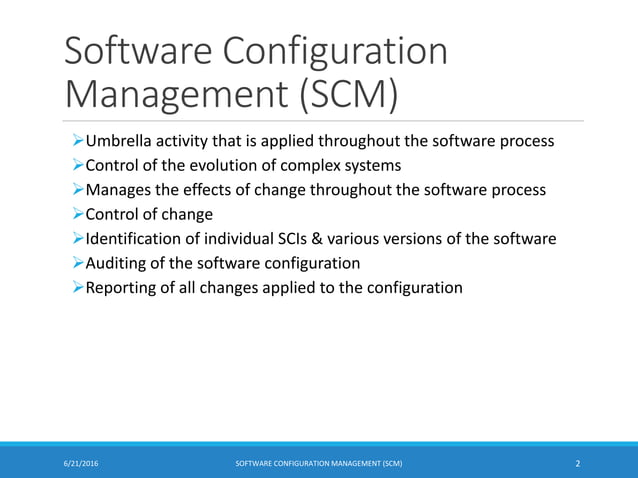 Software Configuration Management Scm Pptx Operating Systems Computer Software And