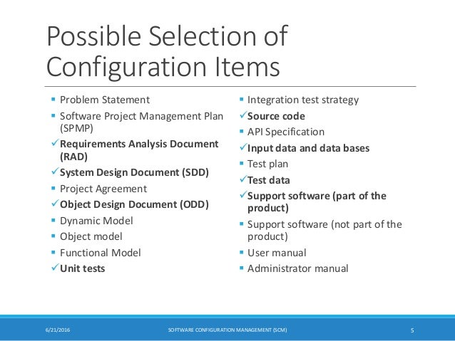 Software Configuration Management (SCM)