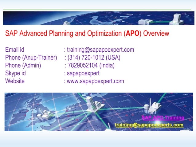 Supply Chain Planning and SAP APO Overview | PPTX | Logistics | Business