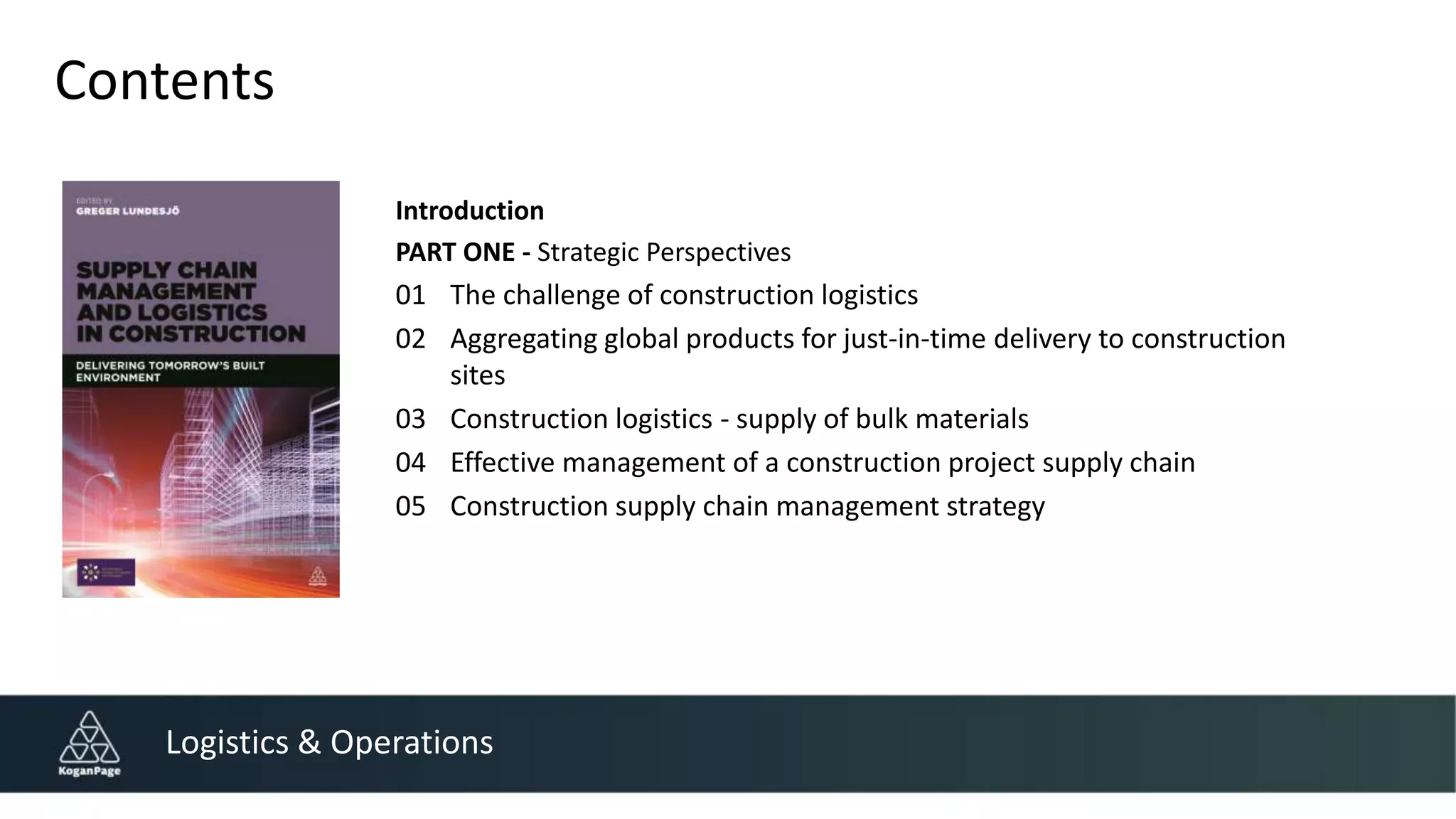 Supply Chain Management and Logistics in Construction | PPTX