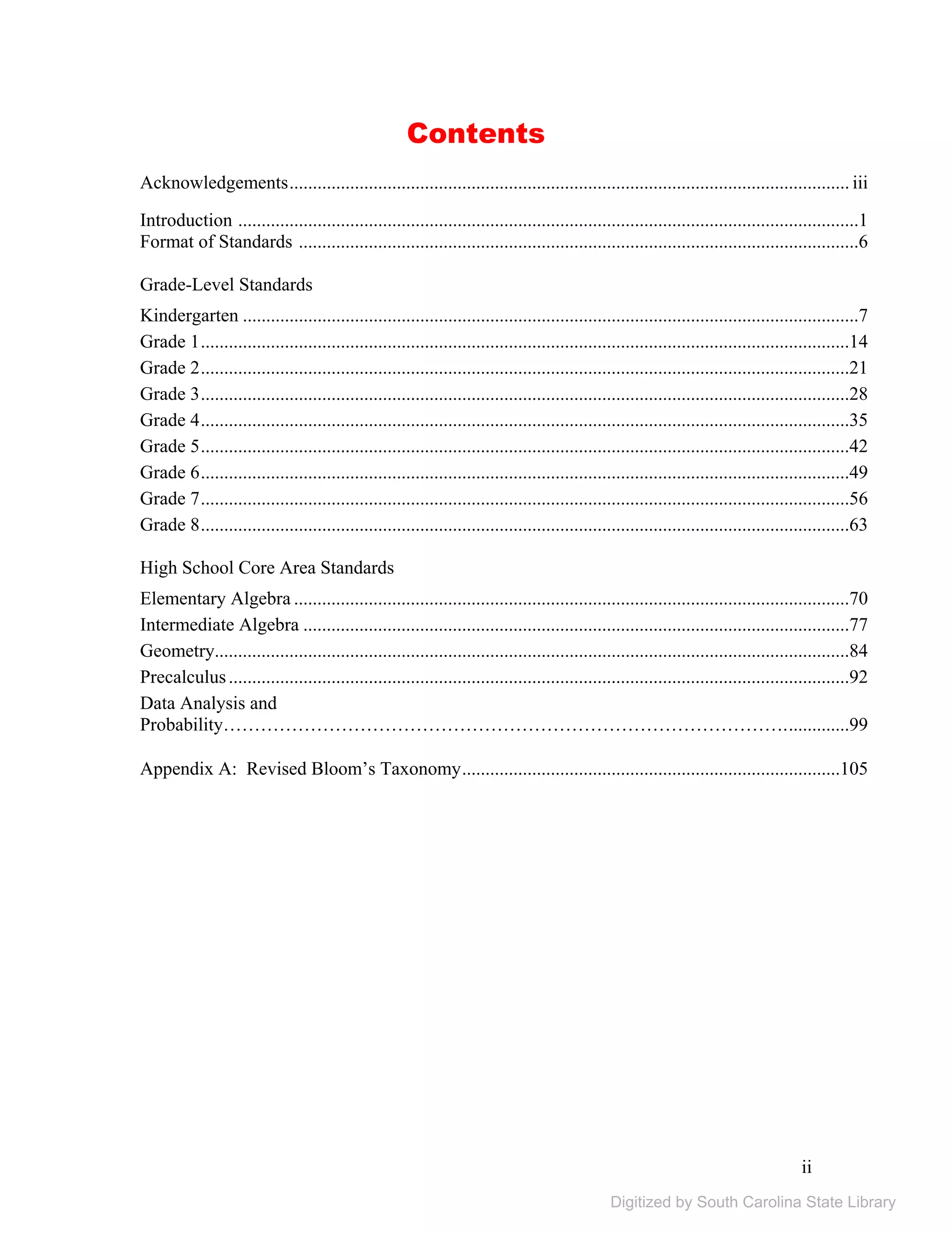 SC Math Academic Standards | PDF