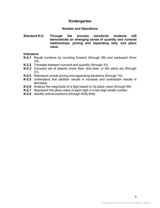 SC Math Academic Standards | PDF