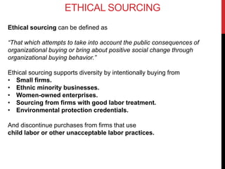 ETHICAL AND SUSTAINABLE SOURCING | PPTX | Green Solutions | Business