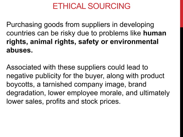 ETHICAL AND SUSTAINABLE SOURCING | PPTX | Green Solutions | Business