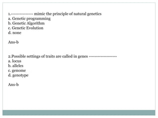 Genetic Algorithm | PPT