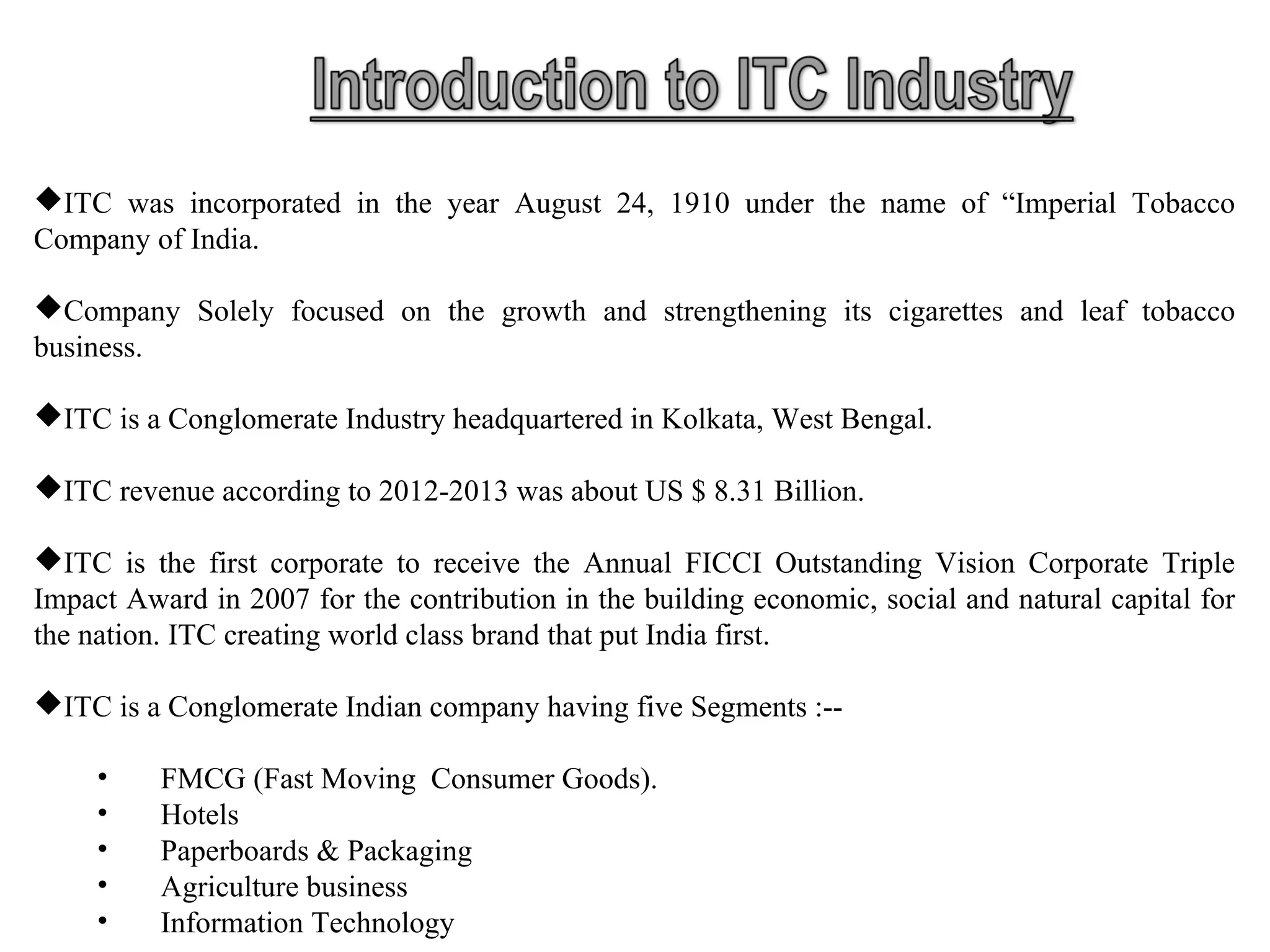 ITC SUPPLY CHAIN MANAGEMENT | PPT