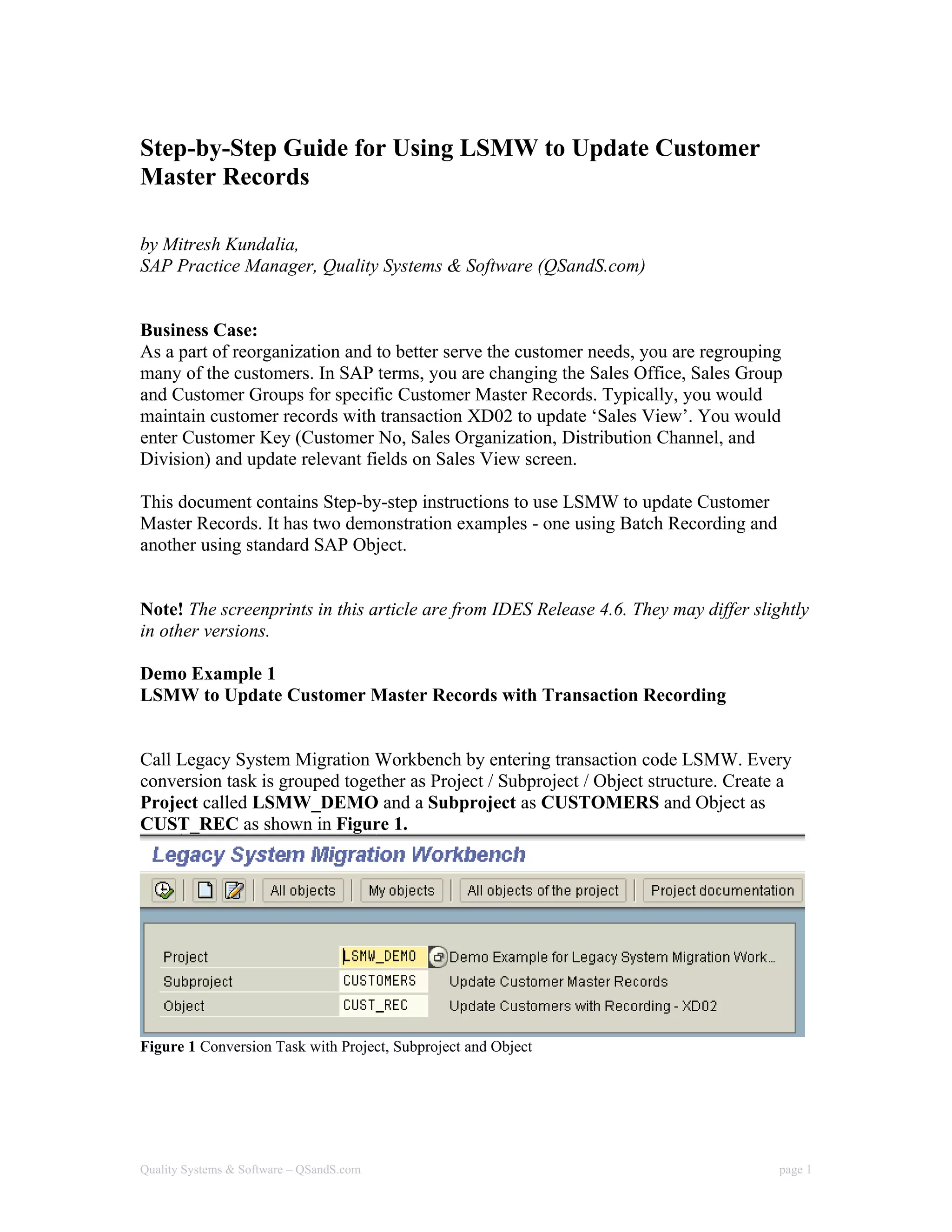 Scm lsmw steps_onweb | PDF