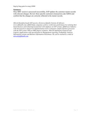 Scm lsmw steps_onweb | PDF