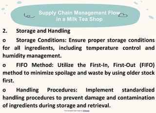 SCM Milk Tea An Outline For Supply pptx | PPTX