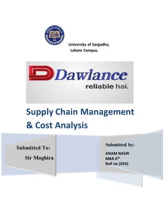 Supply Chain Management of Dawlance | DOCX