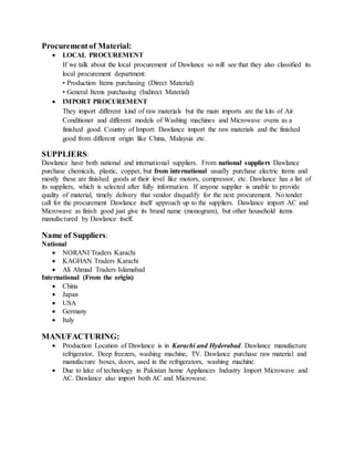 Supply Chain Management of Dawlance | DOCX