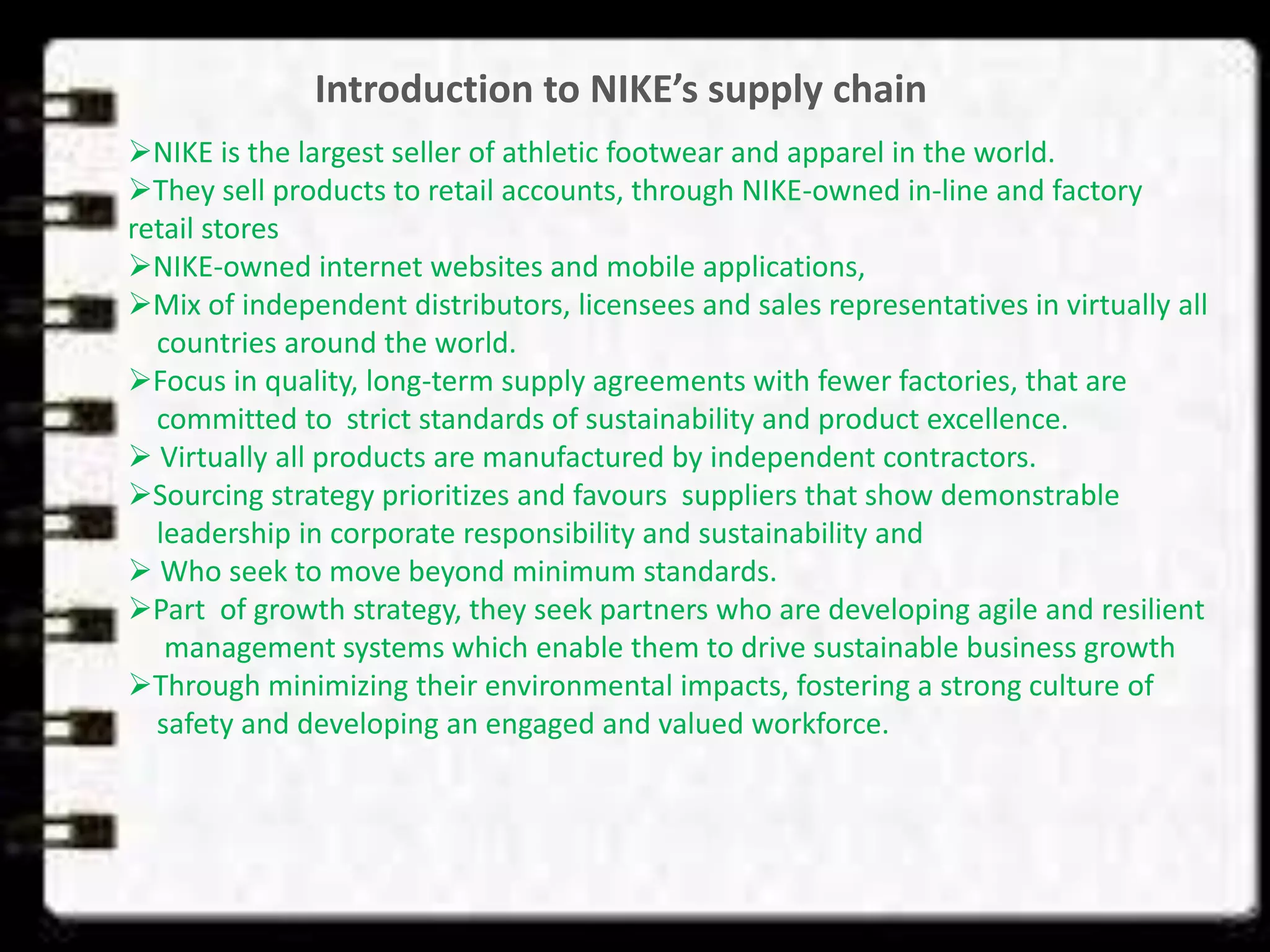 Supply chain Management of Nike shoes | PPTX
