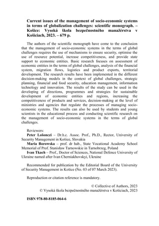 Current issues of the management of socio-economic systems in terms of ...