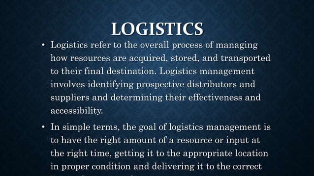Supply Chain Management- Logistics Audit | PPTX