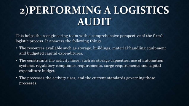 Supply Chain Management- Logistics Audit | PPTX