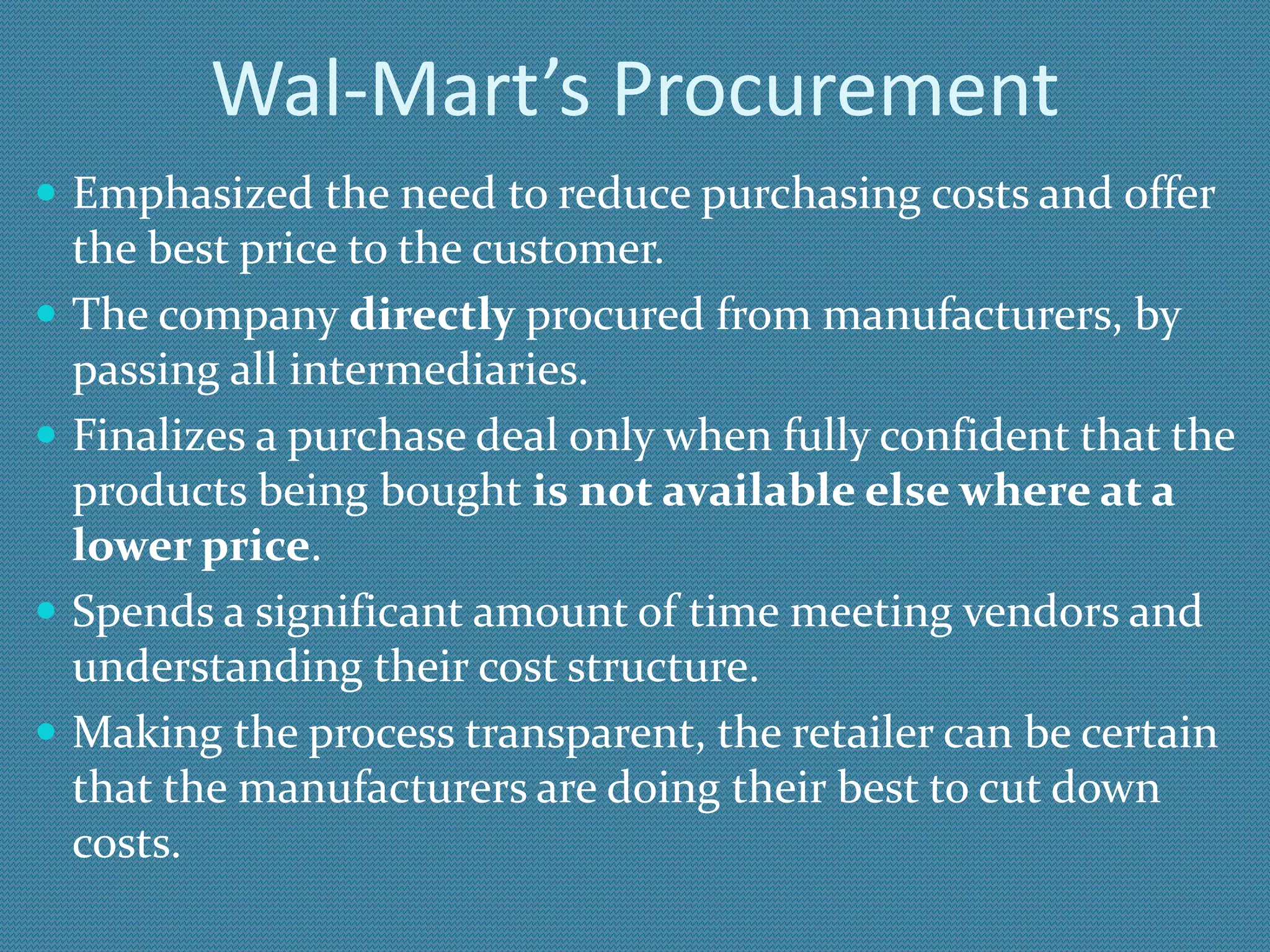 Walmart supply chain management | PPTX