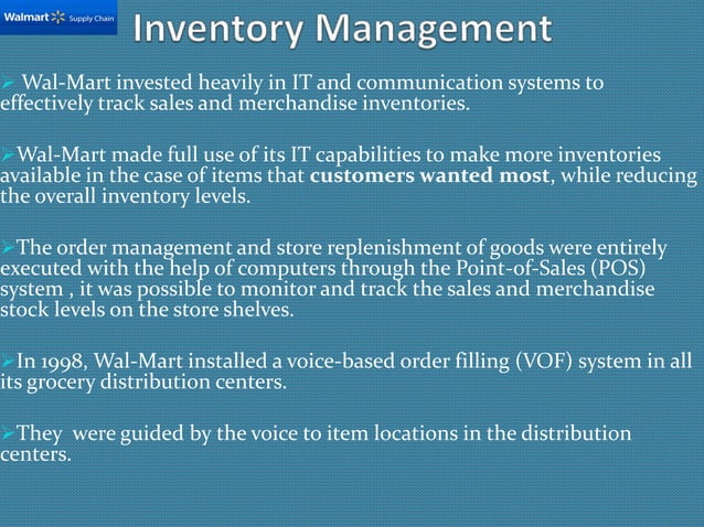 Walmart supply chain management | PPTX