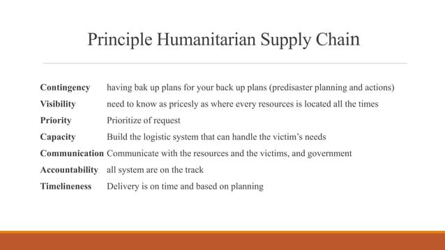 humanitarian supply chain management | PPTX