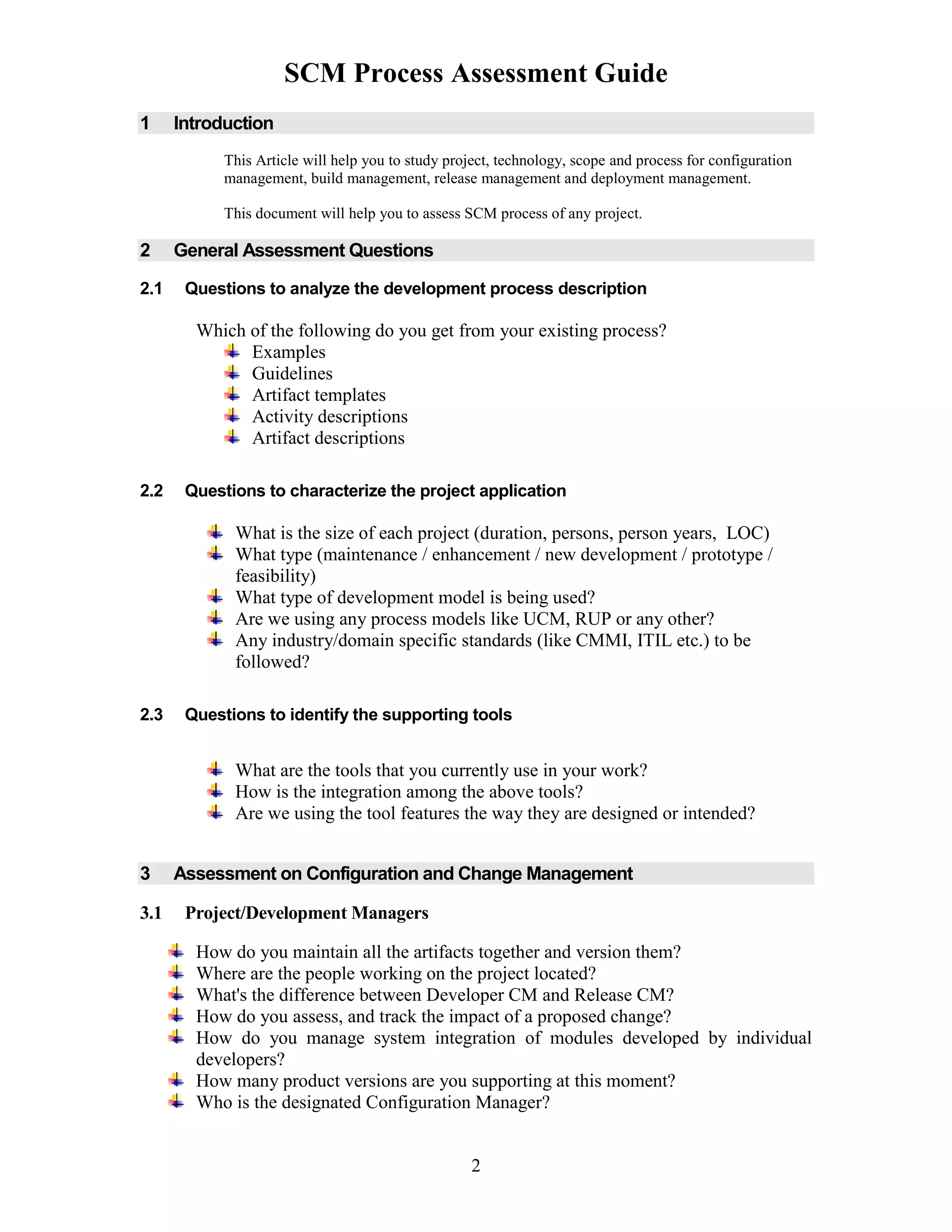 Scm process assessment guide | PDF