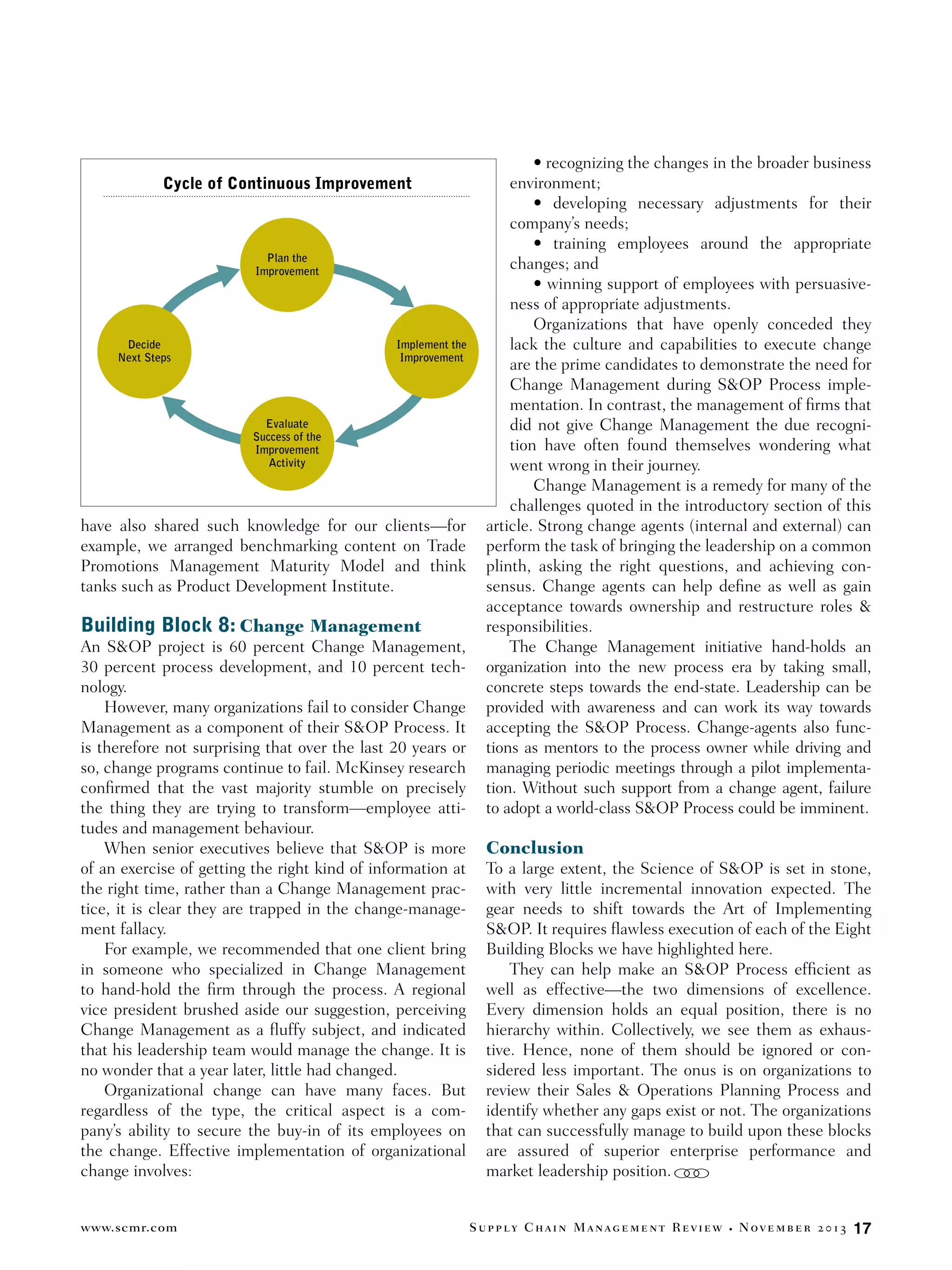 Building blocks of Sales & Operations Planning (S&OP) | PDF | Logistics | Business