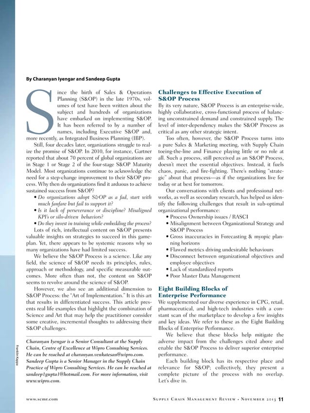 Building blocks of Sales & Operations Planning (S&OP) | PDF