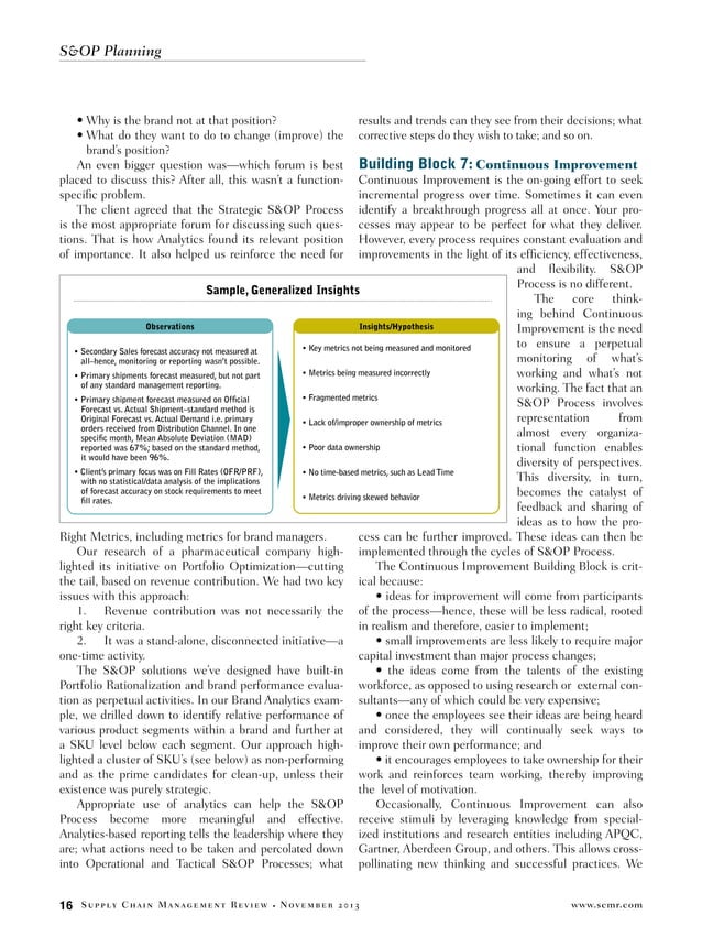 Building blocks of Sales & Operations Planning (S&OP) | PDF