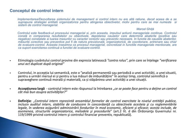 Control Intern Managerial - Diseminare | PPTX