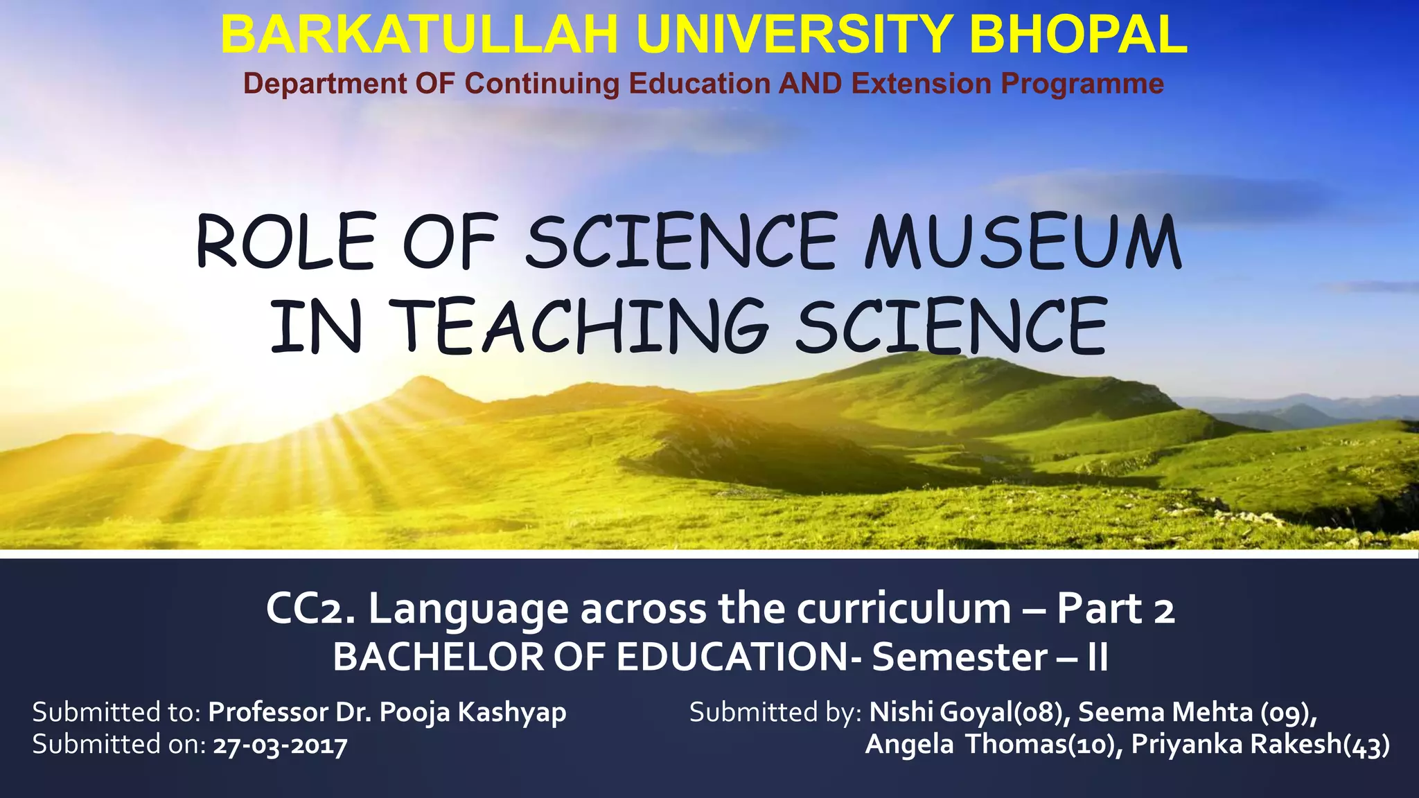 Role of Science Museums in Teaching Science | PPTX