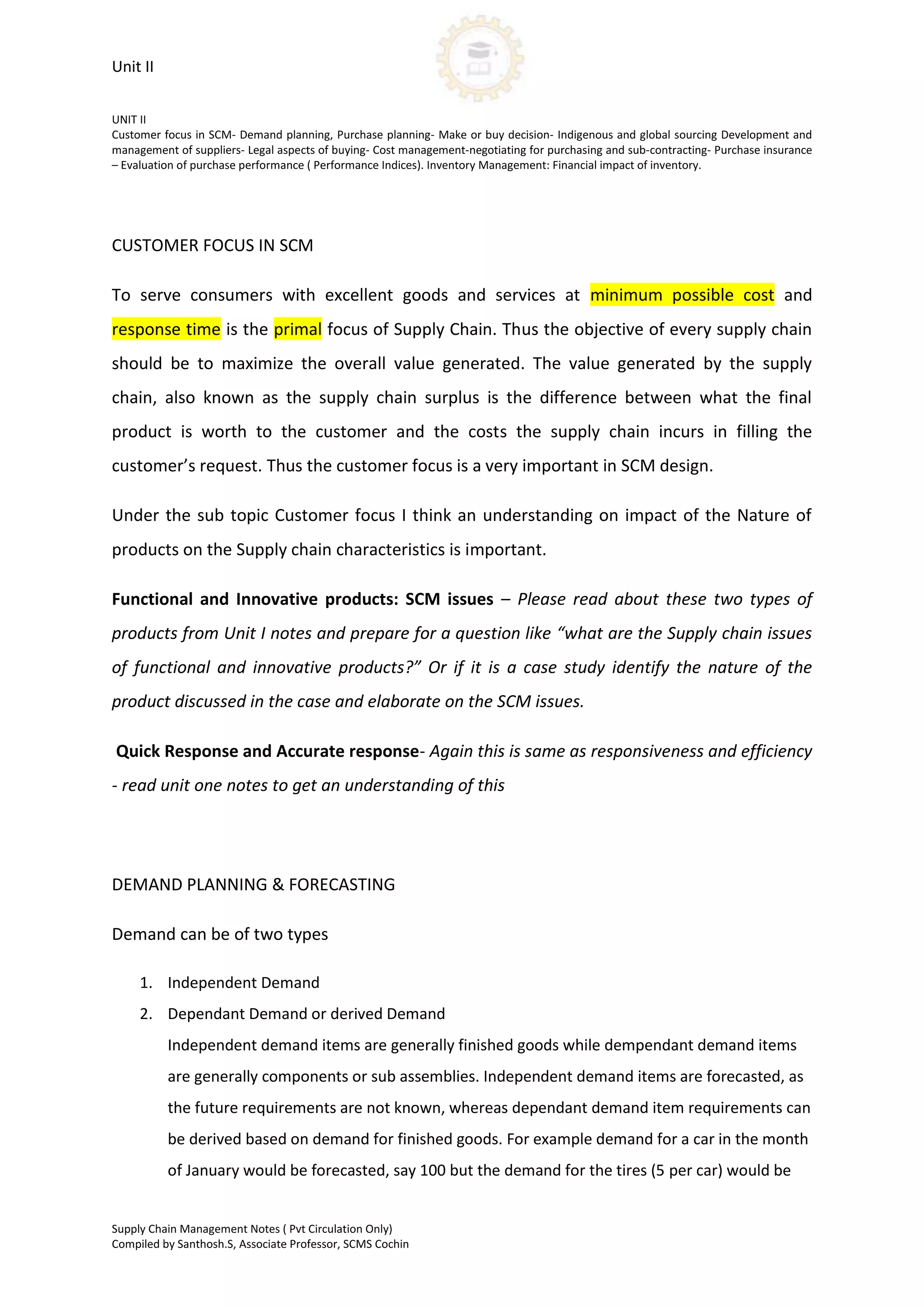 Scm unit | DOCX