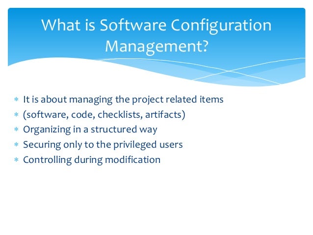 Software Configuration Management