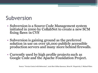 Codemash 2007 - Scm with subversion | PPT