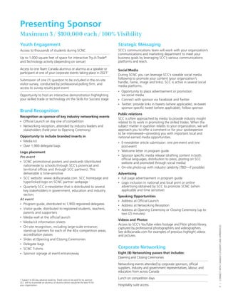 Skills Canada National Competition 2021 - Partnership Opportunities | PDF