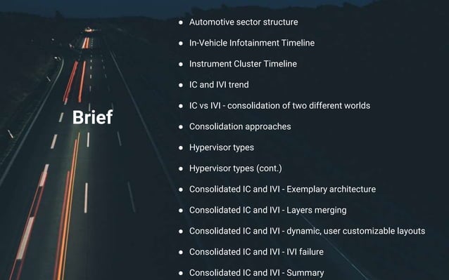 Consolidation of Instrument Cluster and In Vehicle Infotainment | PPTX