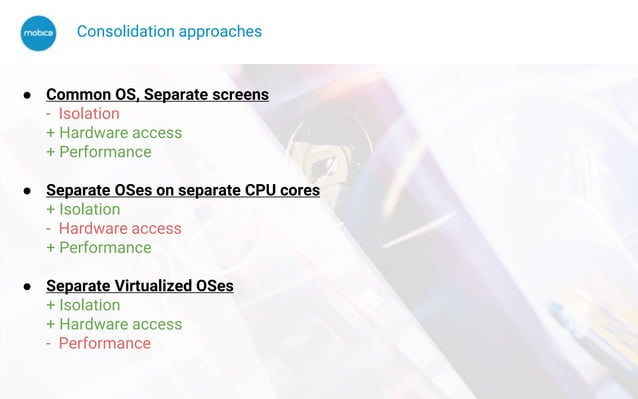 Consolidation of Instrument Cluster and In Vehicle Infotainment | PPTX