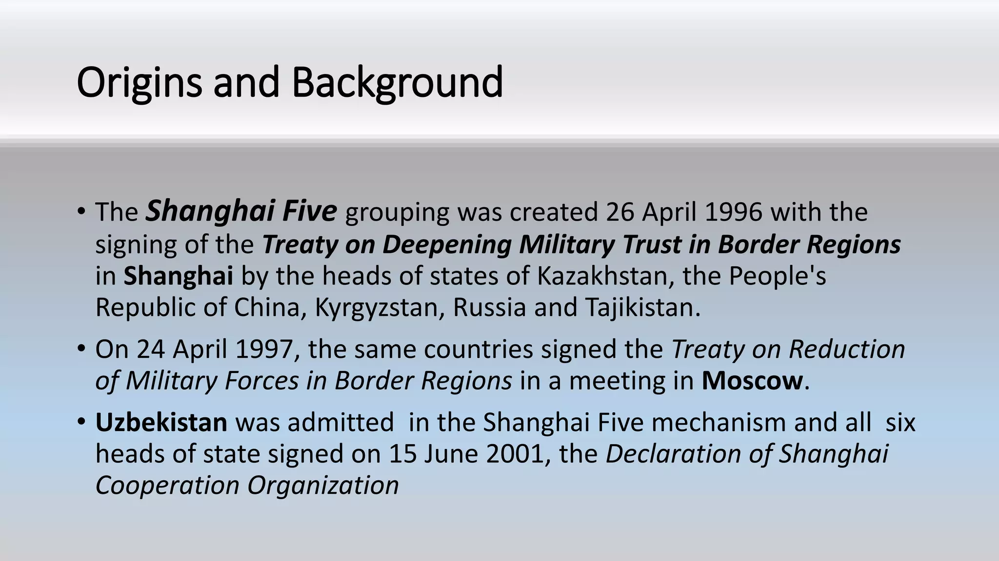 Shanghai Cooperation Organization (Sco) | PPTX