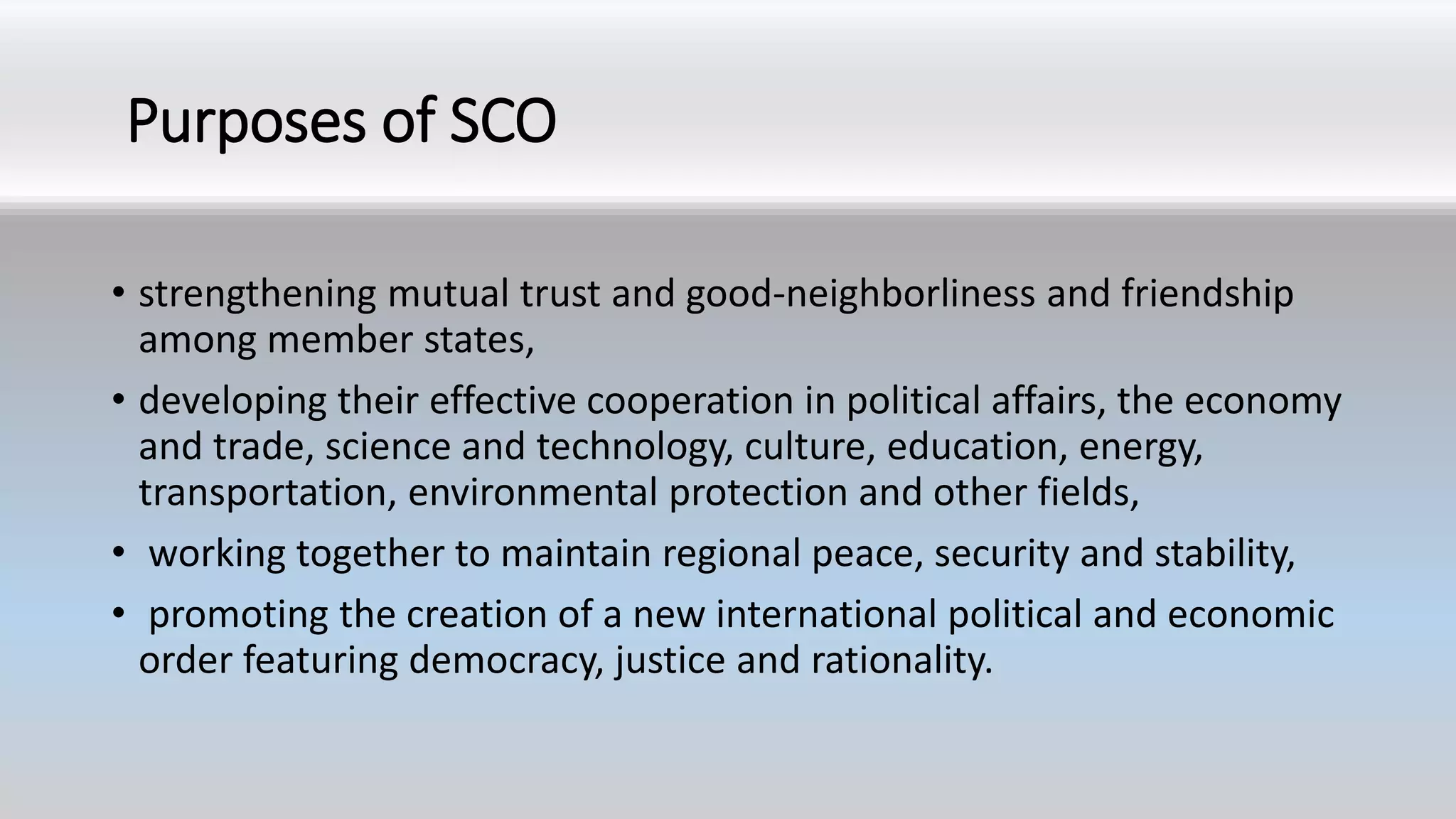 Shanghai Cooperation Organization (Sco) | PPTX