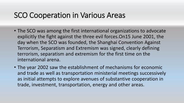 Shanghai Cooperation Organization (Sco) | PPTX