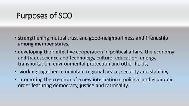 Shanghai Cooperation Organization (Sco) | PPTX