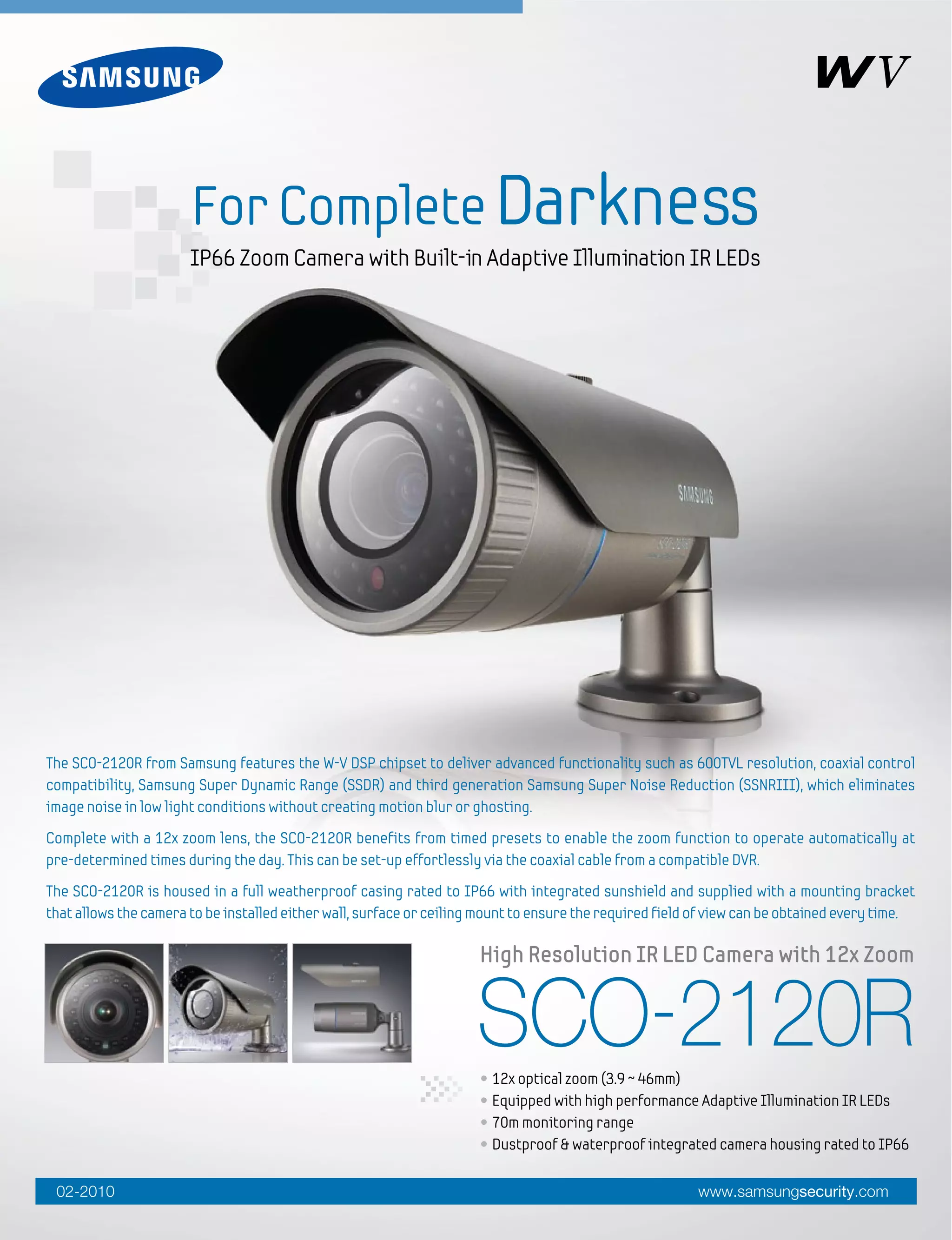 Samsung Techwin SCO-2120R Data Sheet | PDF