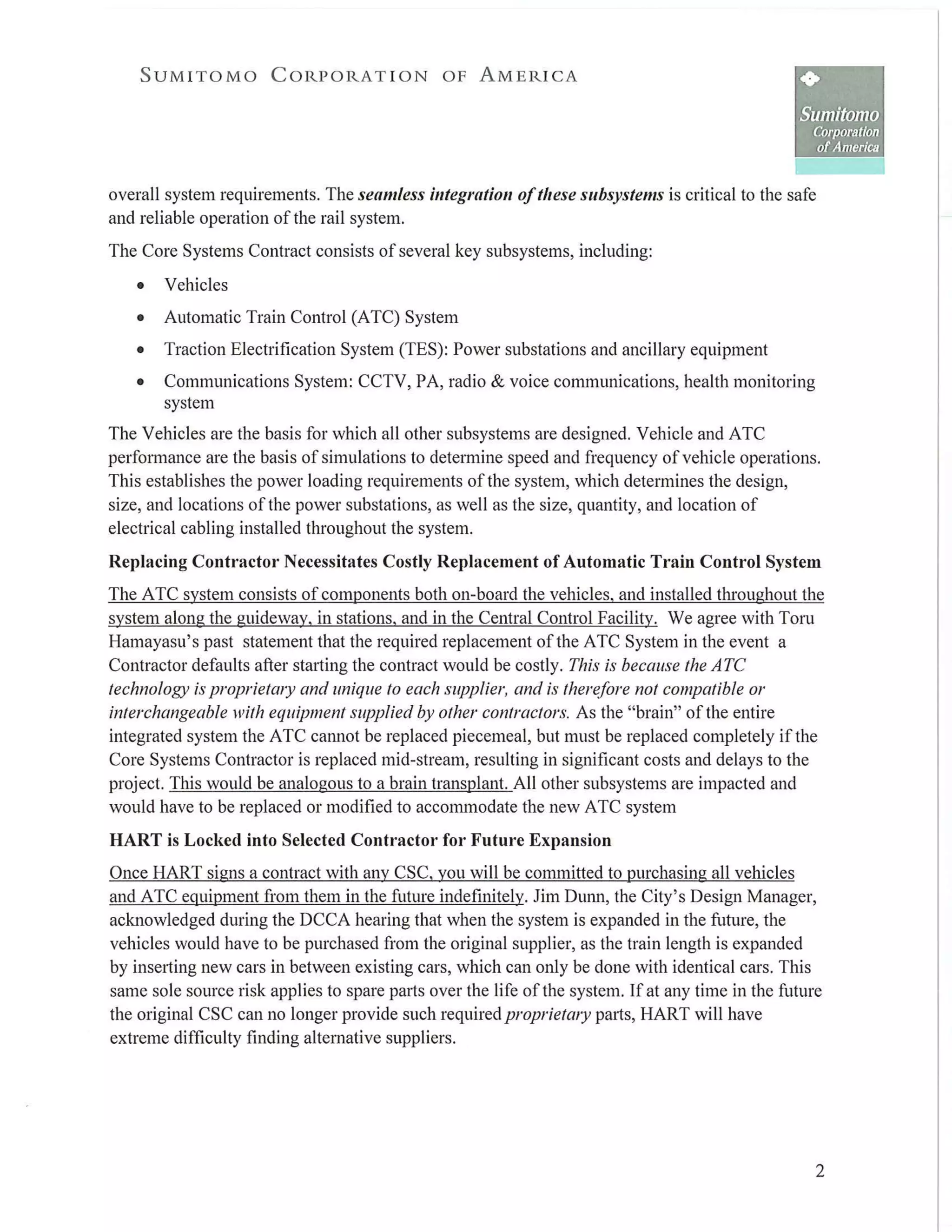 Sumitomo Letter to HART 11.16
