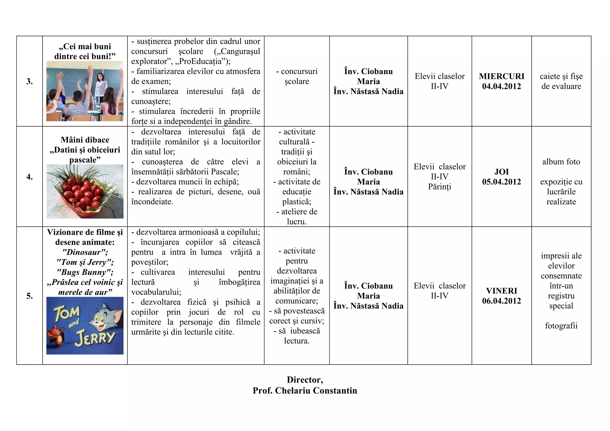 Program "Scoala altfel" 2-6 aprilie 2012 | PDF
