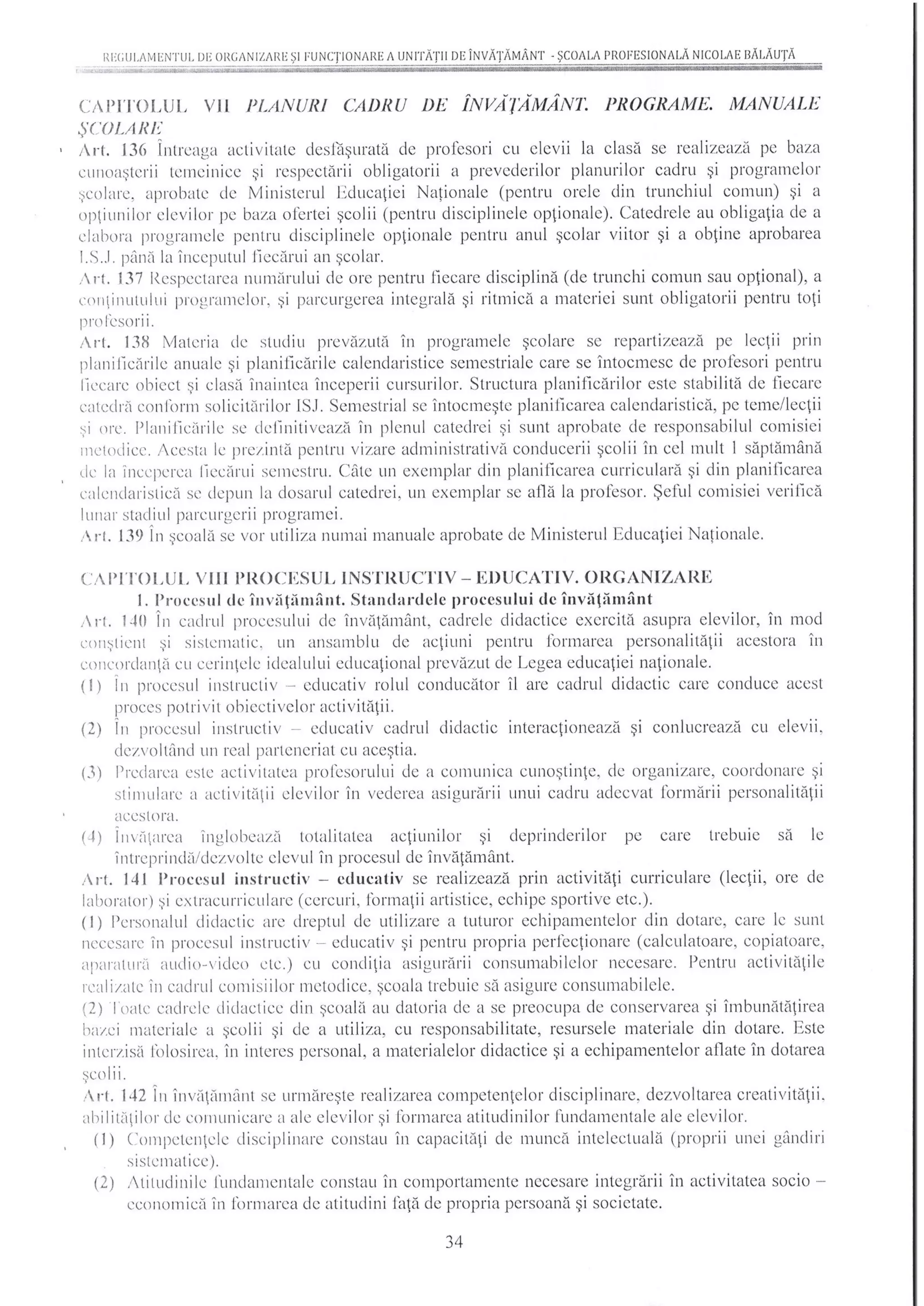 Scoala profesionala nicolae balauta scheia rofui 2019 | PDF
