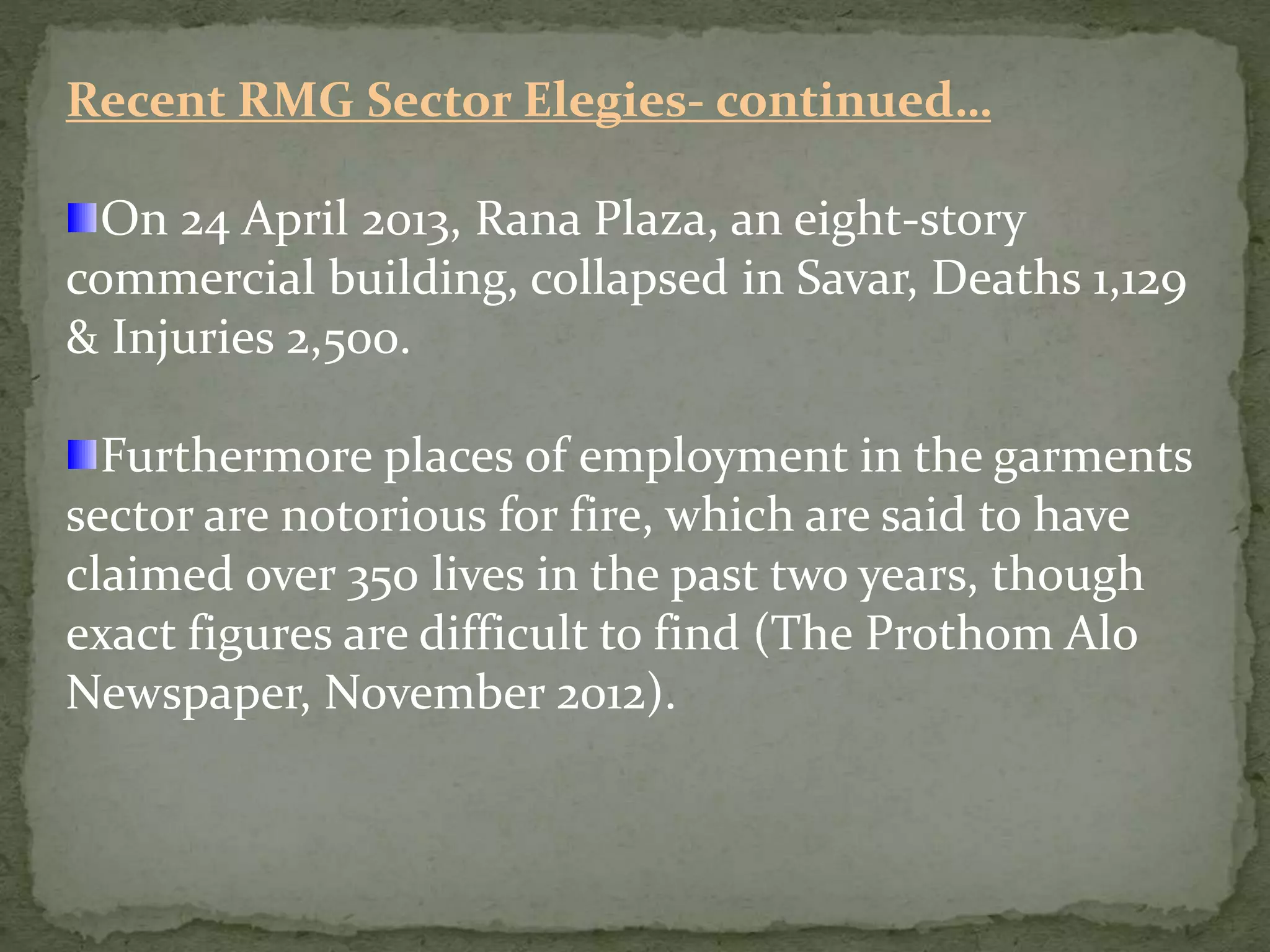 Risk Management and Social compliance issues in Ready Made Garment (RMG ...