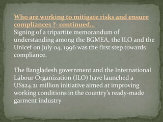 Risk Management and Social compliance issues in Ready Made Garment (RMG) Sector in Bangladesh | PPTX